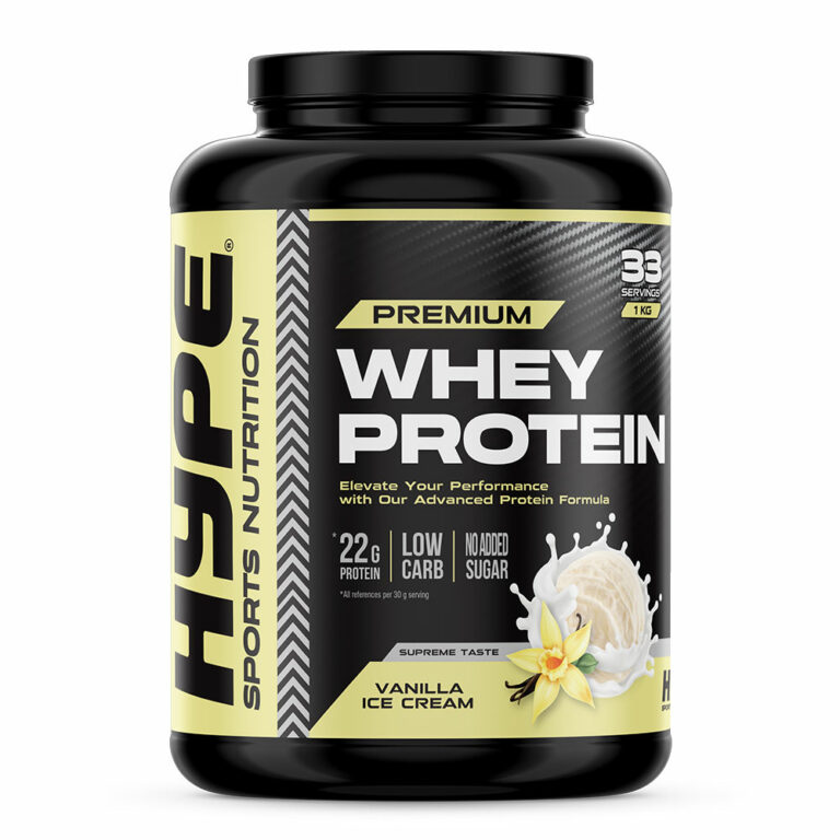 Premium Whey Protein 1000g (Vanilla Ice Cream) Hype – Fitness Sport